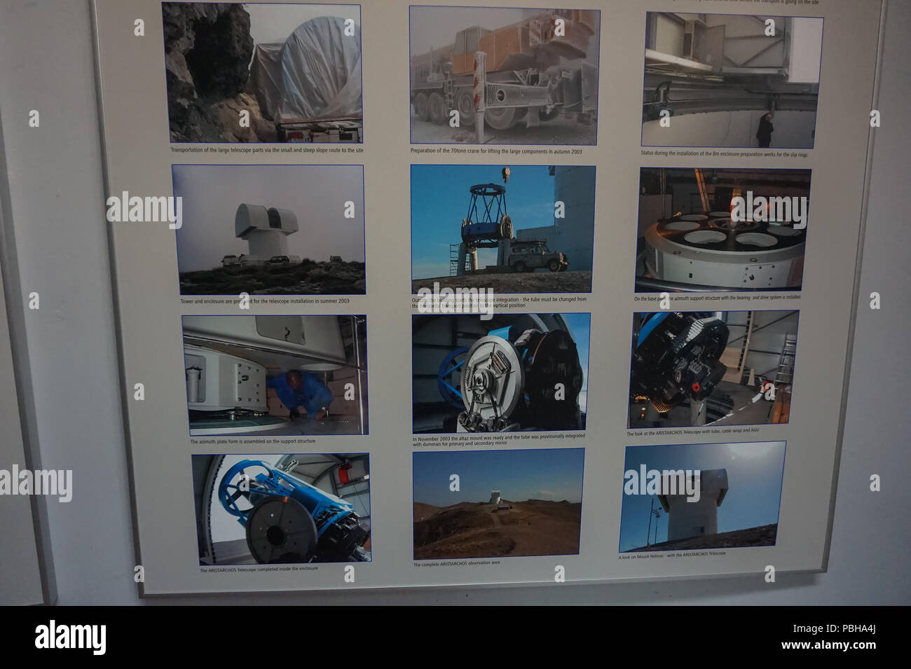 Interior of the famous Helmos Observatory (Aristarchos Telescope). It ...