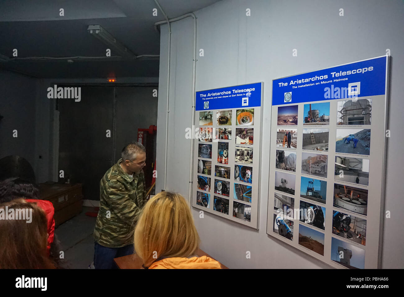 Interior of the famous Helmos Observatory (Aristarchos Telescope). It ...