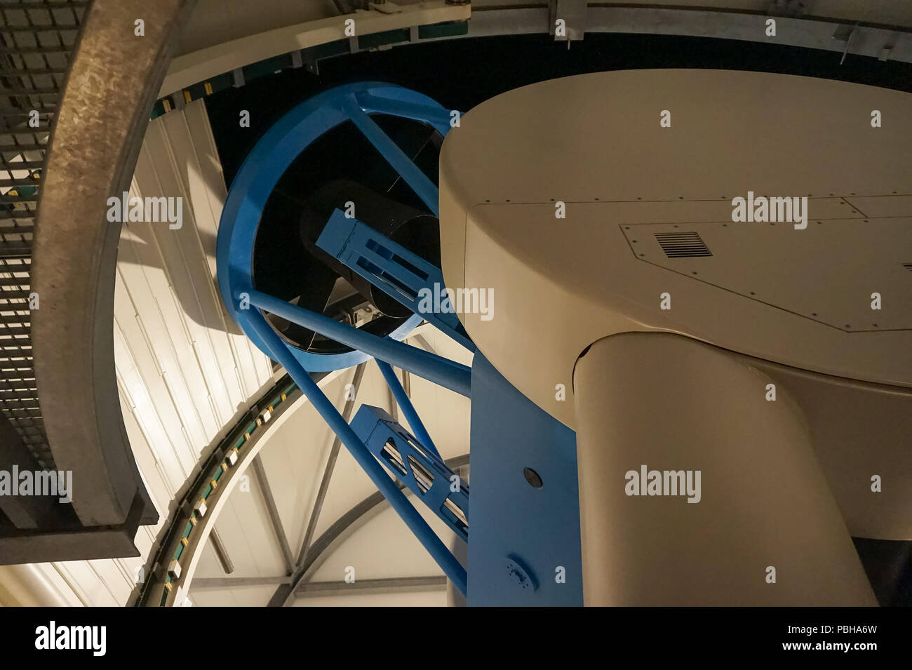 Interior of the famous Helmos Observatory (Aristarchos Telescope). It ...