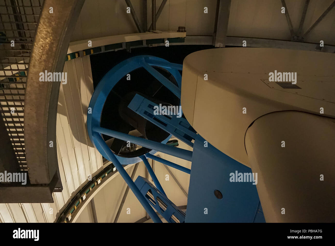 Interior of the famous Helmos Observatory (Aristarchos Telescope). It ...