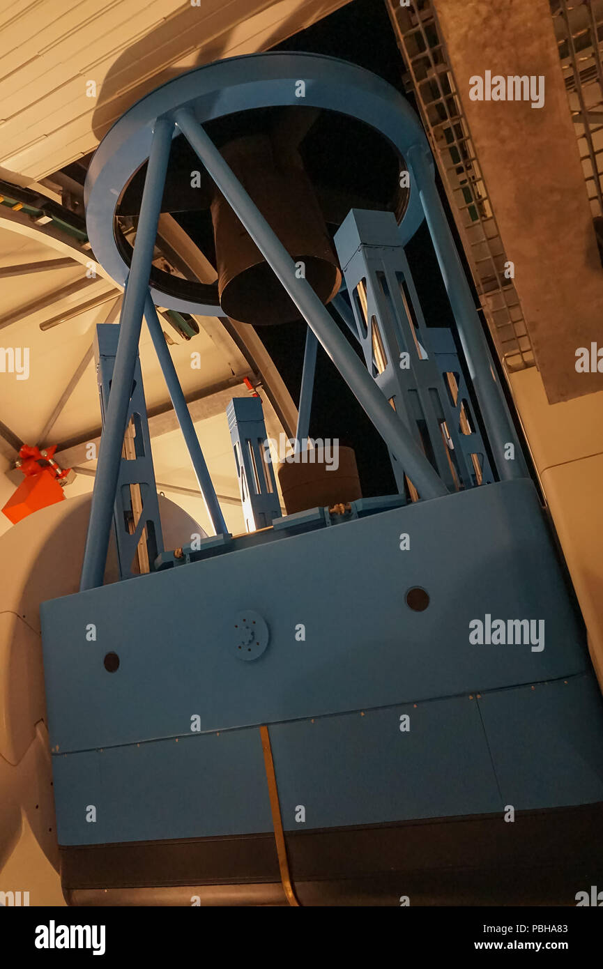 Interior of the famous Helmos Observatory (Aristarchos Telescope). It ...