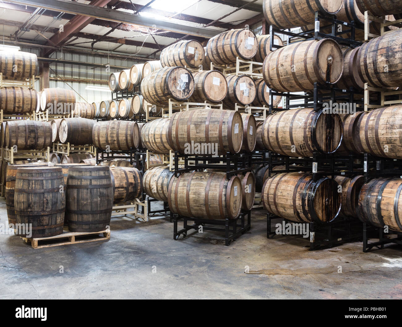 Beer Aging in Barrels Stock Photo - Alamy