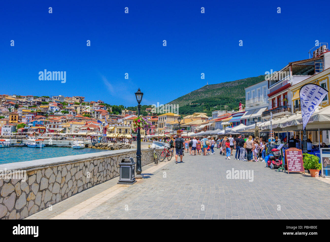 Amazing view from the coastal city of Parga with beautiful ...