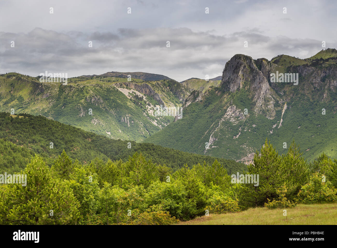 Scenic landscape view on gorge in Albanian mountain Stock Photo - Alamy