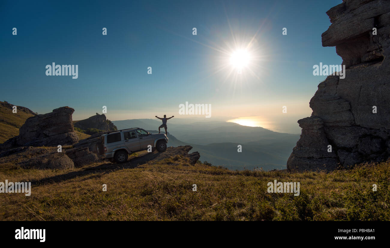 Beauty nature landscape Crimea , traveling off-road on car and freedom ...