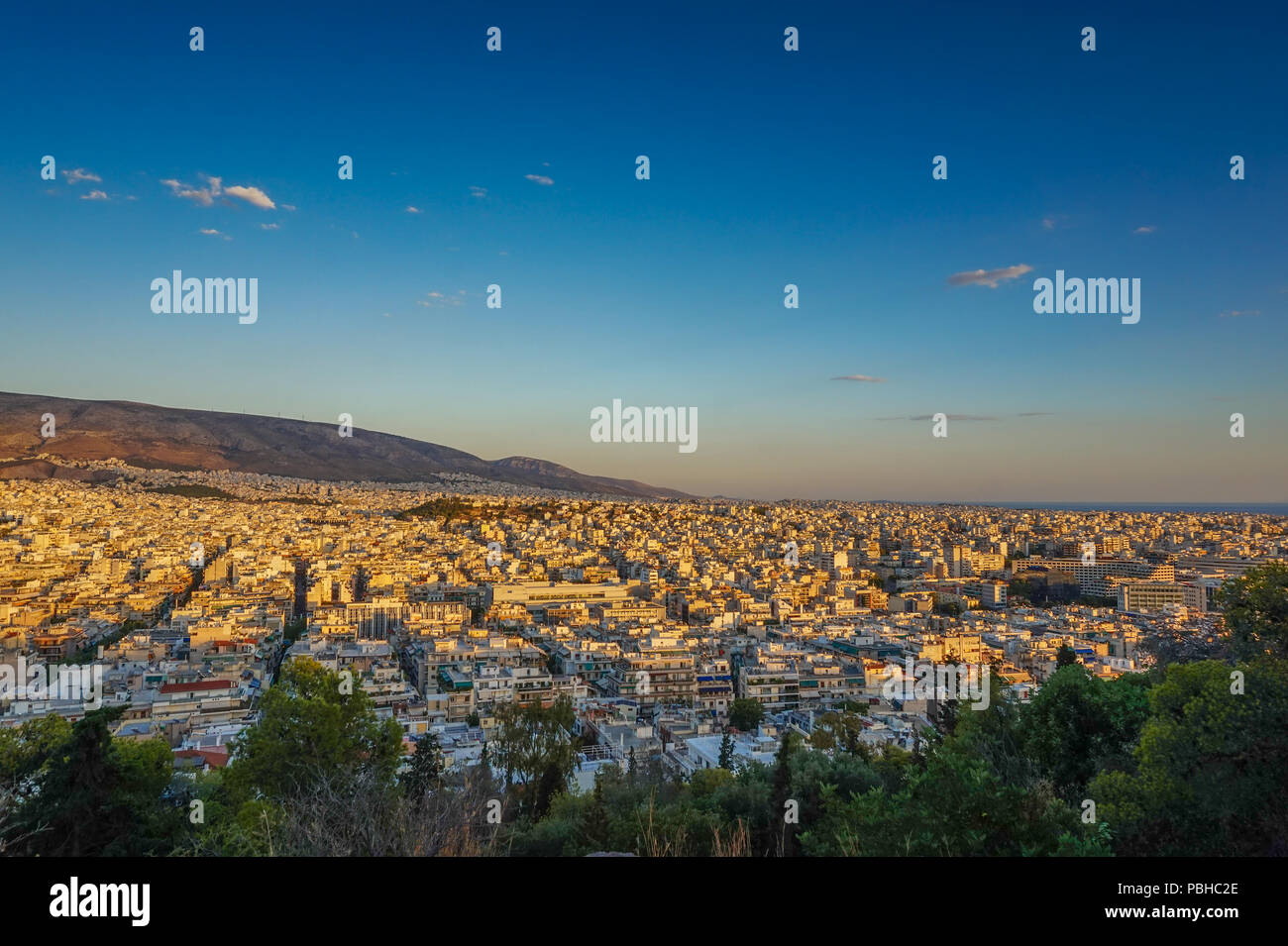 Aerial view of Athens, Greece centered the Museum of Acropolis Stock ...
