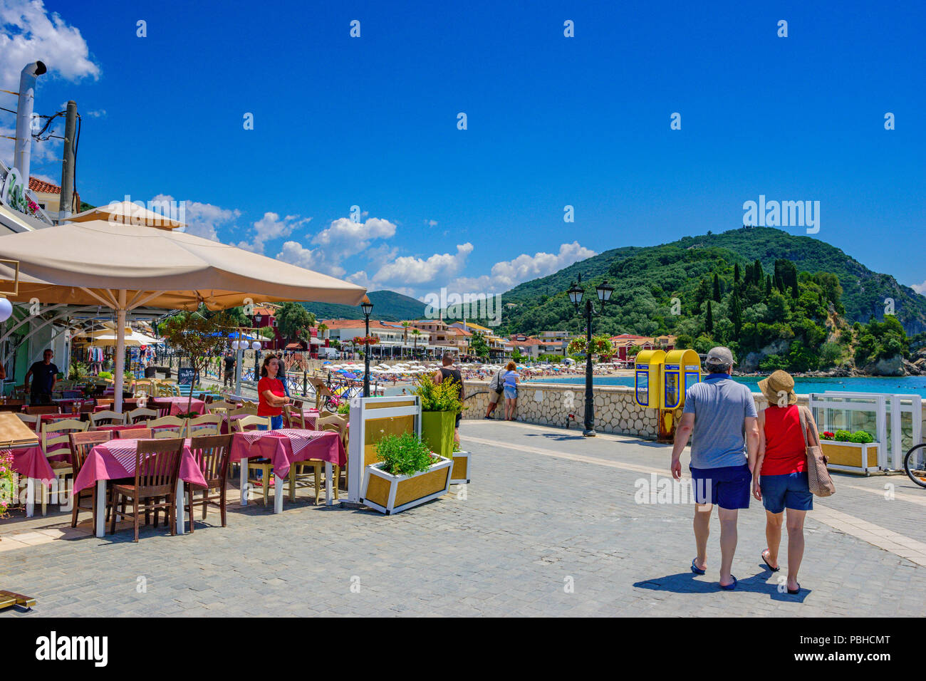Amazing view from the coastal city of Parga with beautiful ...