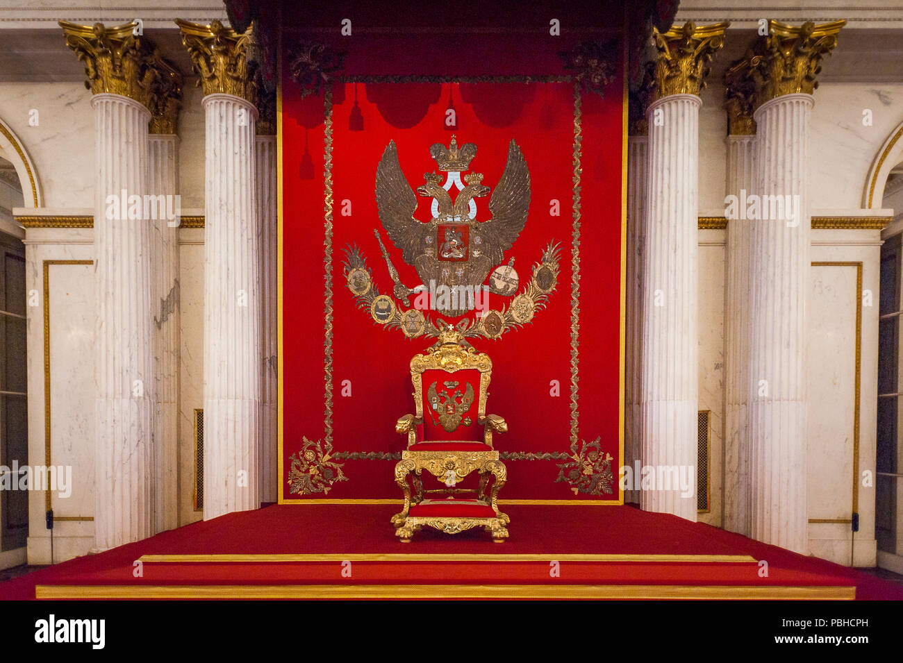 SAINT PETERSBURG, RUSSIA - FEB 24, 2015: Trone hall in the State ...