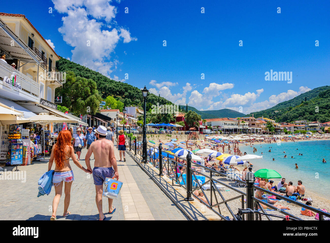 Amazing view from the coastal city of Parga with beautiful ...
