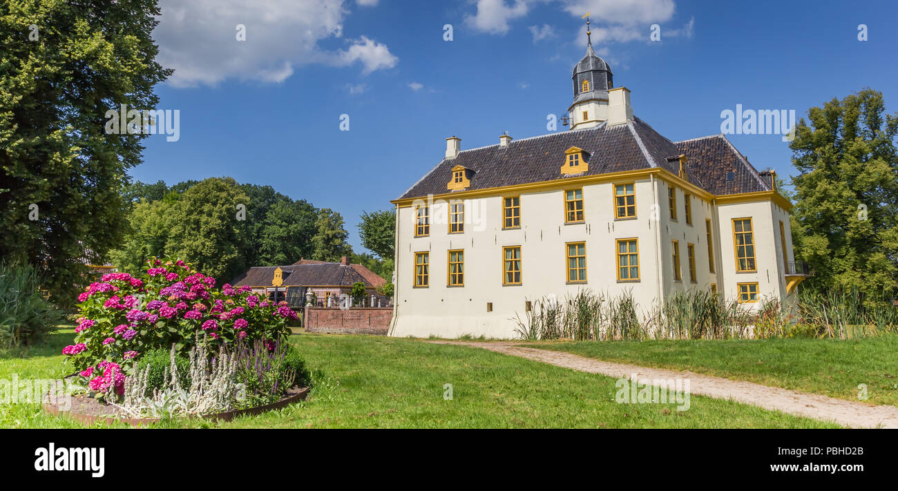 Panorama of the old dutch mansion Fraeylemaborg in Slochteren ...