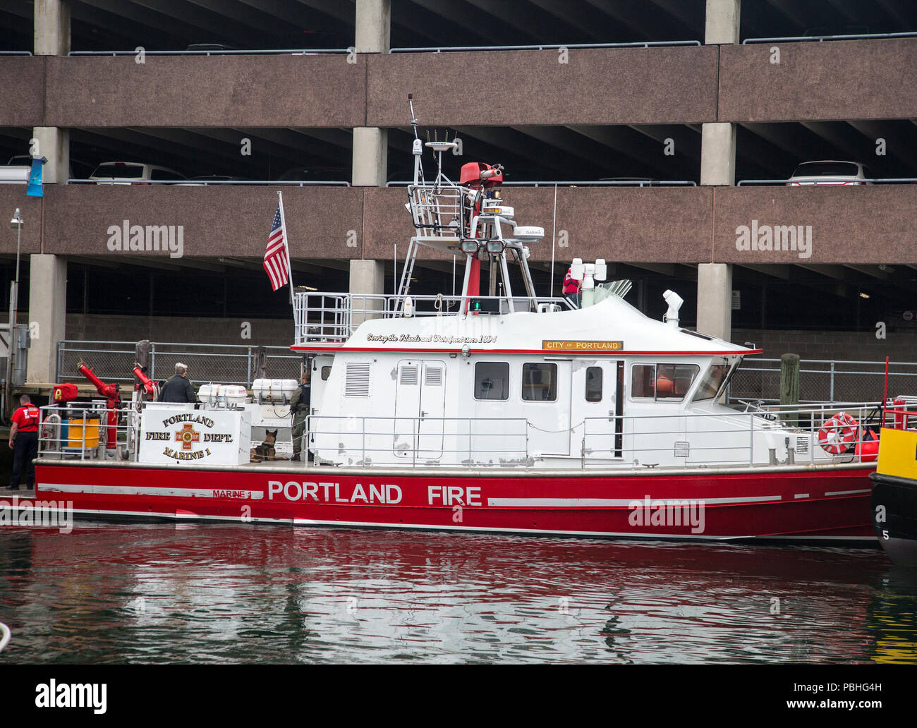 A fireboat docked in Portland, Maine Stock Photo - Alamy