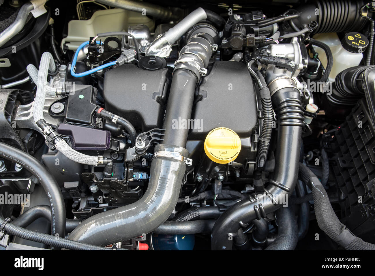 Close up detail of the new car engine Stock Photo - Alamy