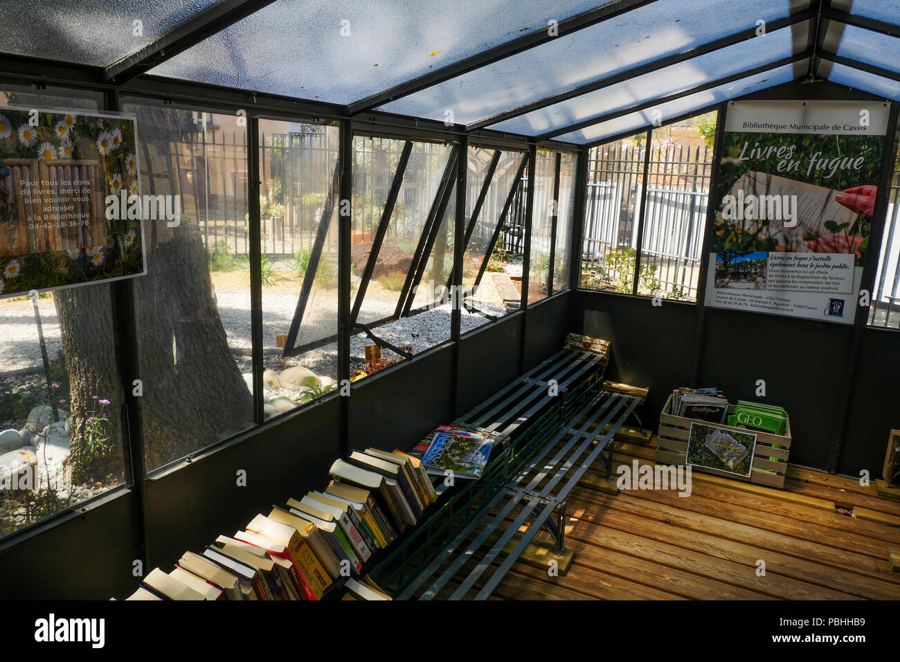 A greenhouse transformed into public library, Cassis, Bouches-du-Rhône ...