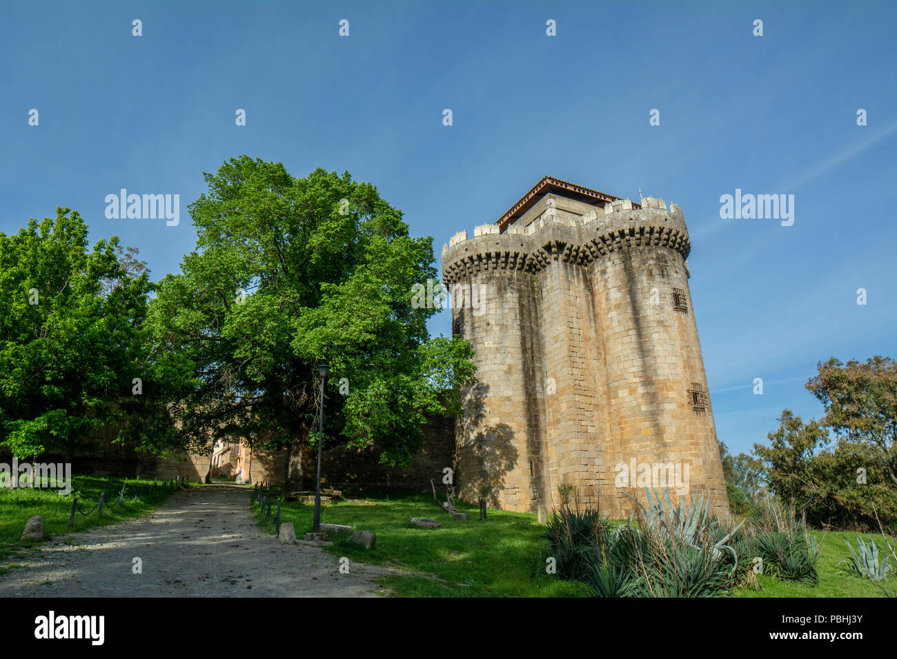 Granadilla, Caceres, Spain, April 2015: Granadilla old Castle very well ...