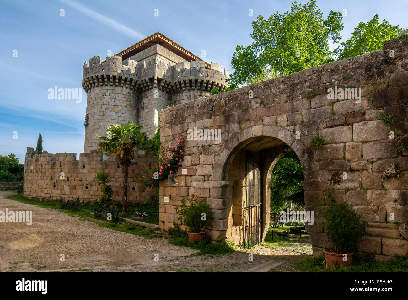 Granadilla, Caceres, Spain, April 2015: Granadilla old Castle very well ...