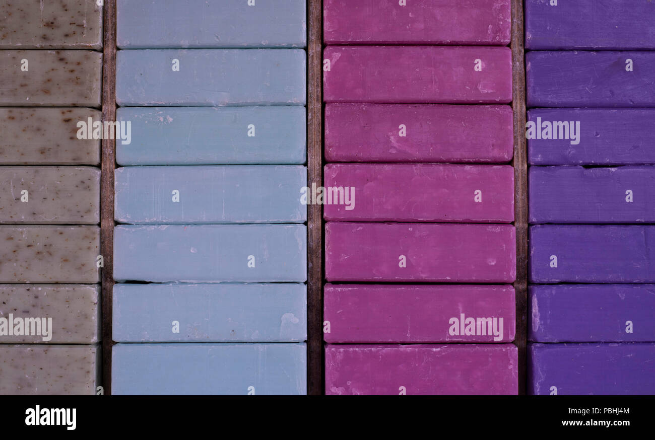 textured colorful pattern marseille soap sorted palette of colors ...