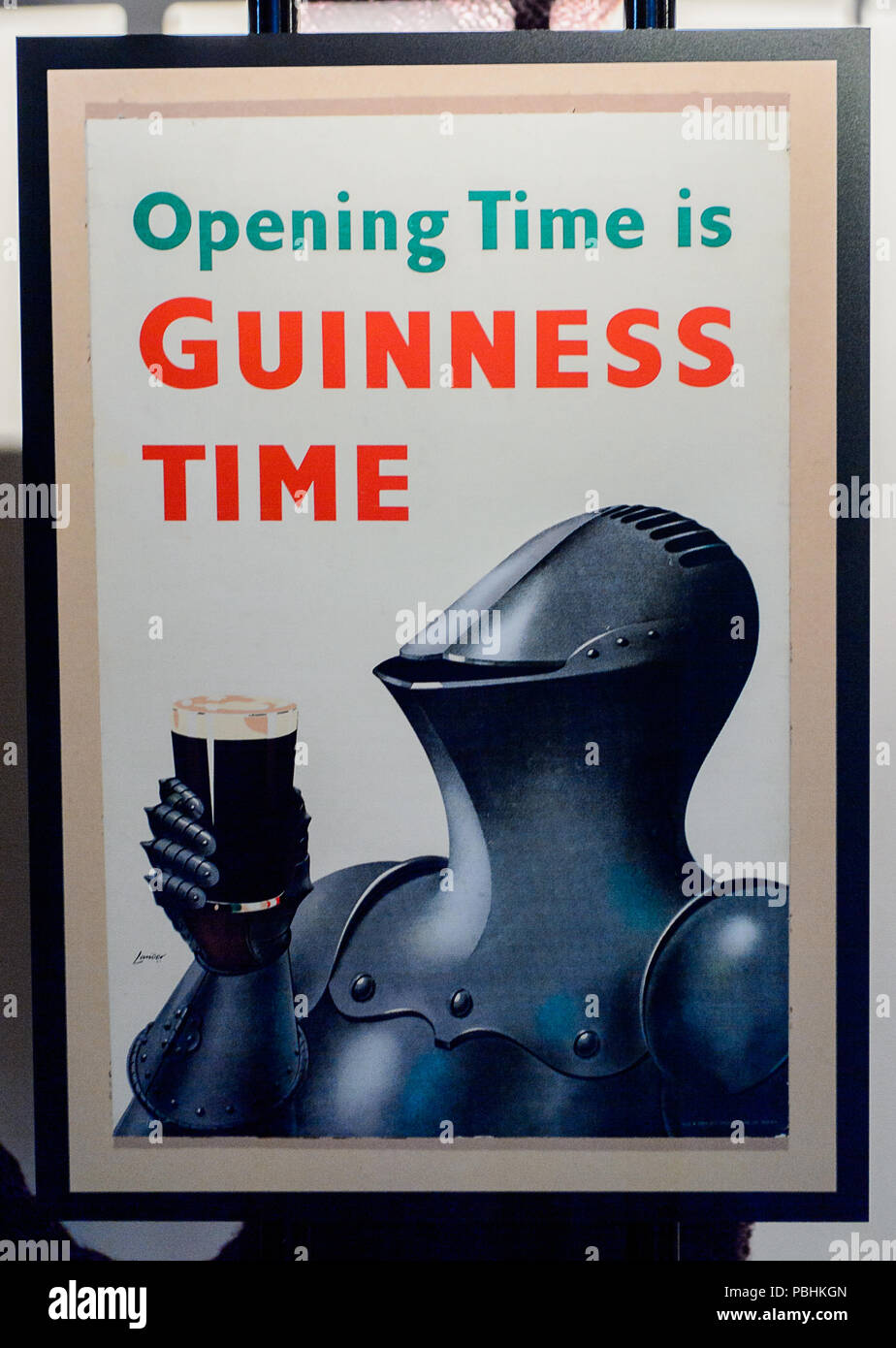 DUBLIN, IRELAND - JULY 12, 2016: Promo poster of Guinness in museum in ...