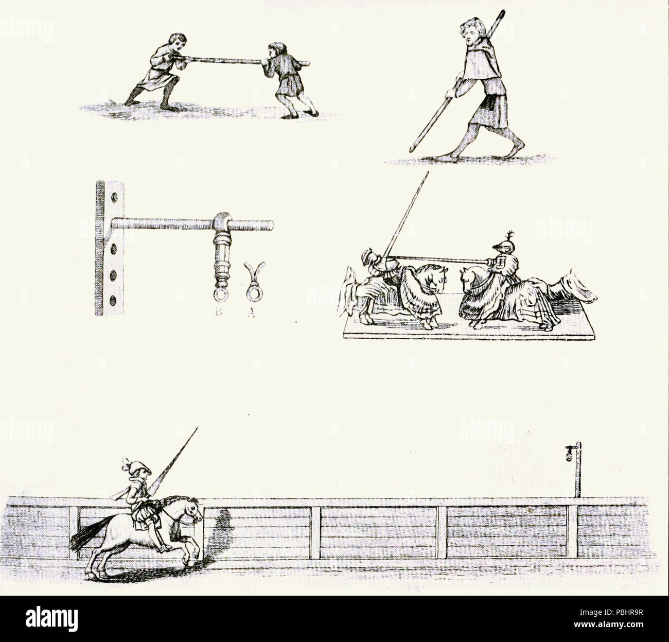 1750 Tilting (From Strutt's 'Sports and Pastimes.' Stock Photo - Alamy