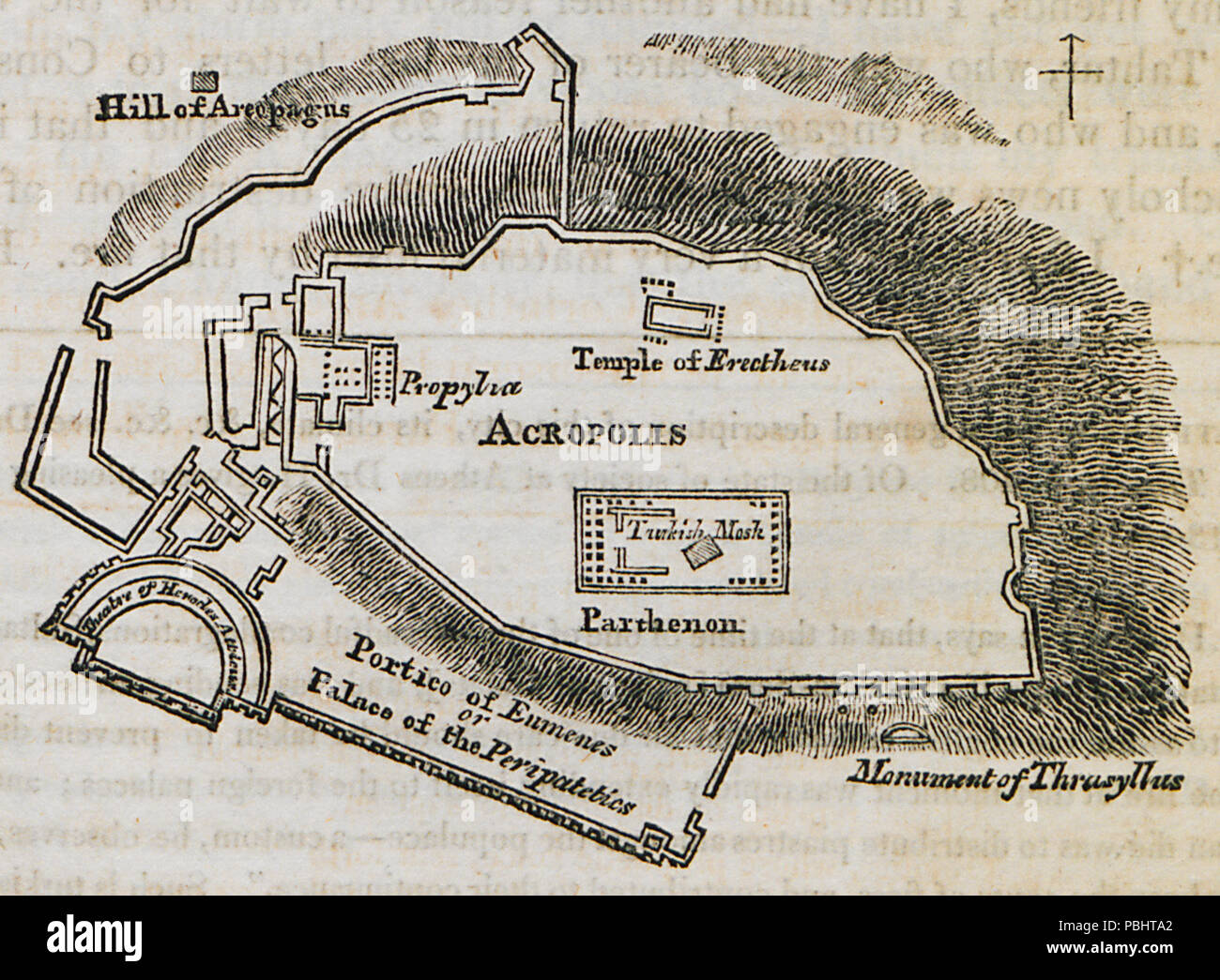 1756 Topographical map of Athens - Tweddell Robert - 1817 Stock Photo ...
