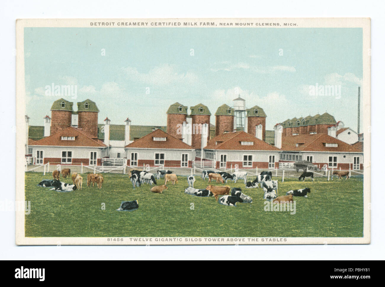 1779 Twelve Gigantic Silos Tower above the Stables, Detroit Creamery ...