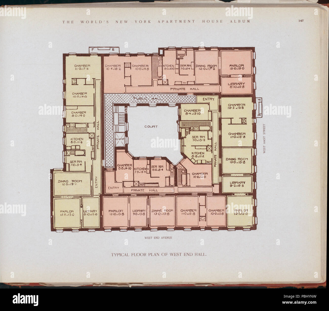 1784 Typical floor plan of West End Hall (NYPL b11389518-417384 Stock ...