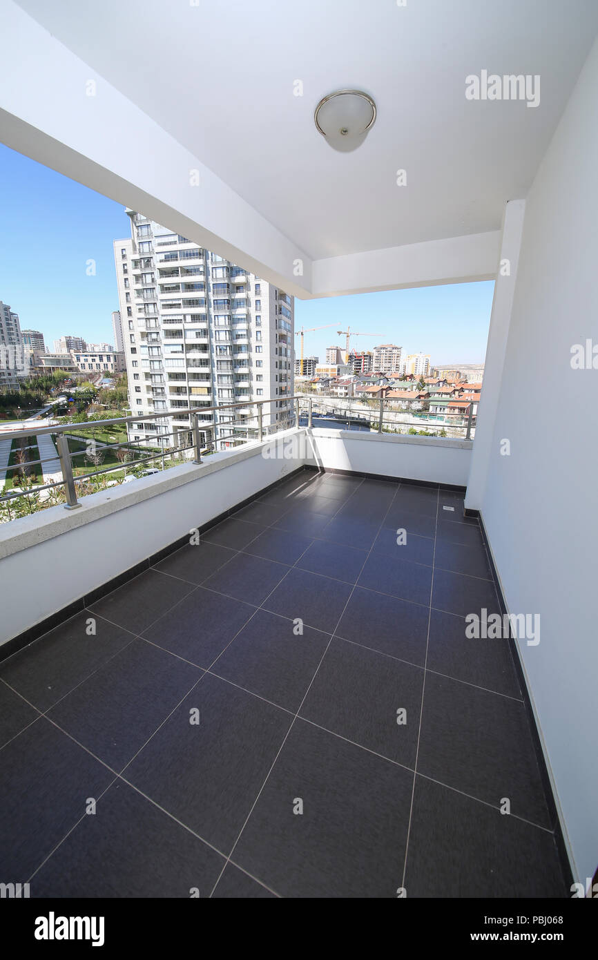 Empty modern balcony Stock Photo - Alamy