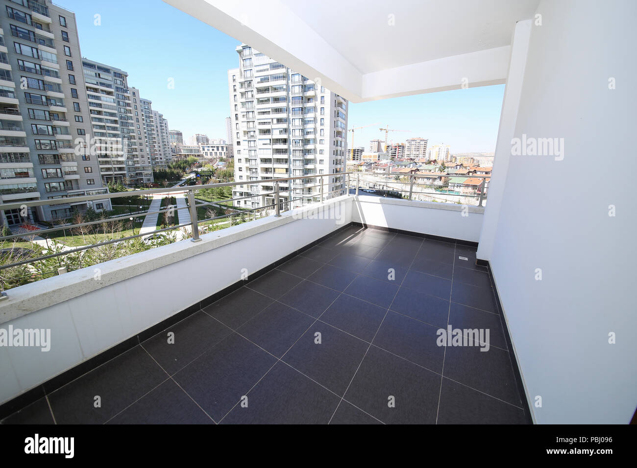 Empty modern balcony Stock Photo - Alamy