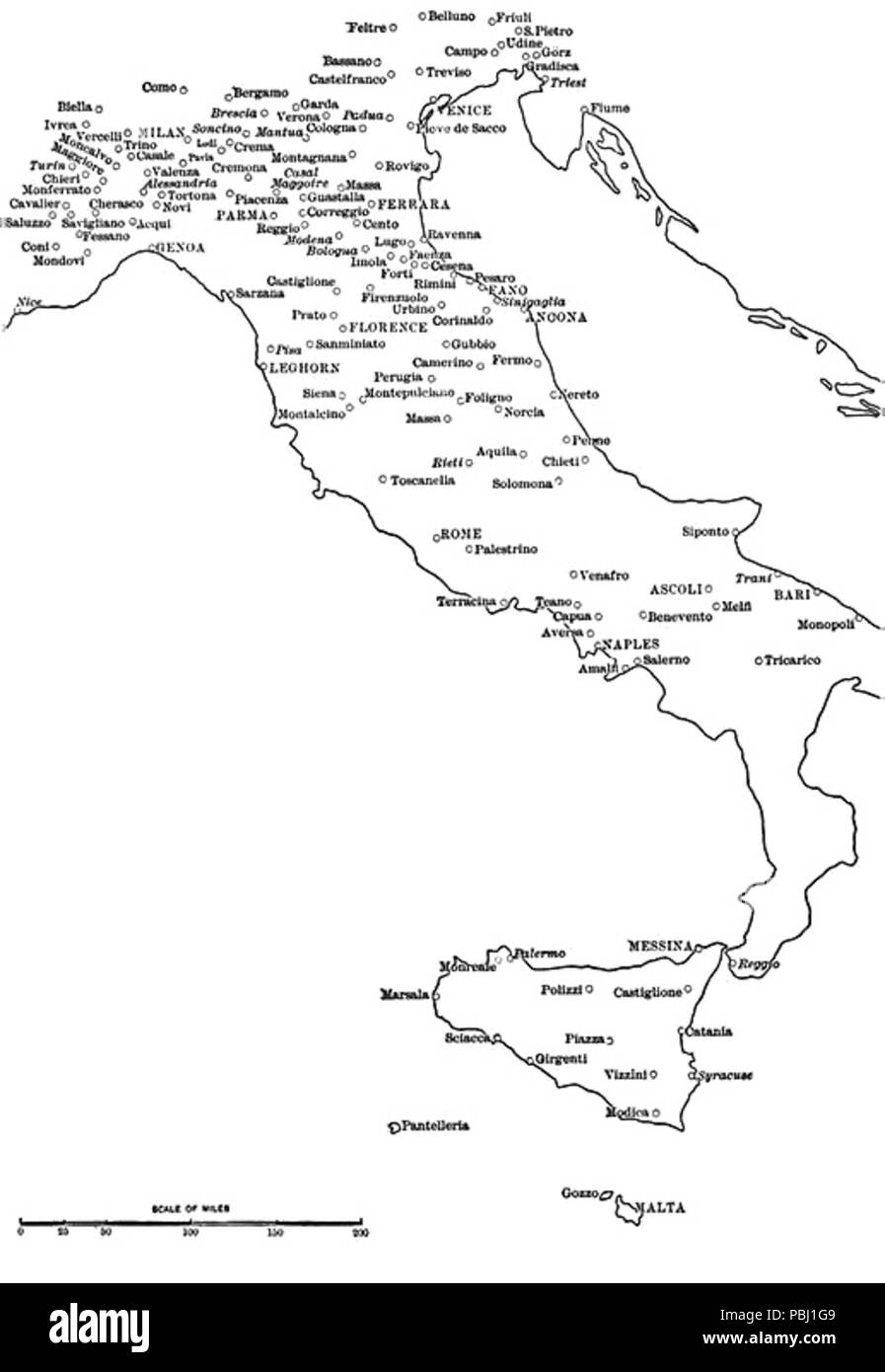 Italy map 18th century Black and White Stock Photos & Images - Alamy