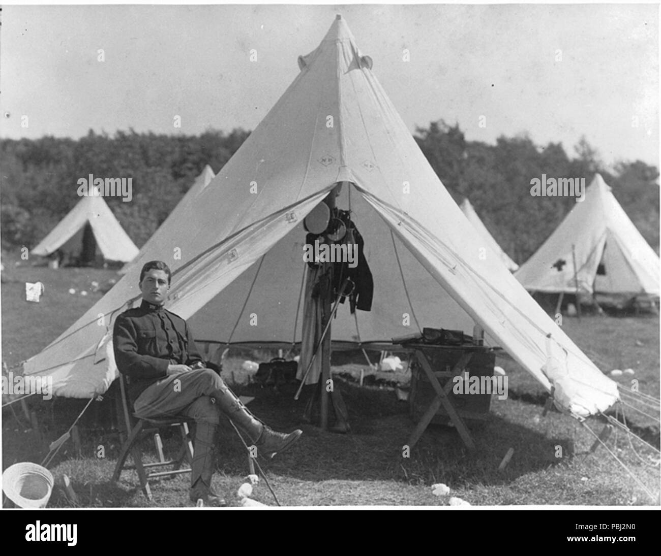 1805 Victoria Rifles officer in front of tent, about 1915 (3005974736 ...