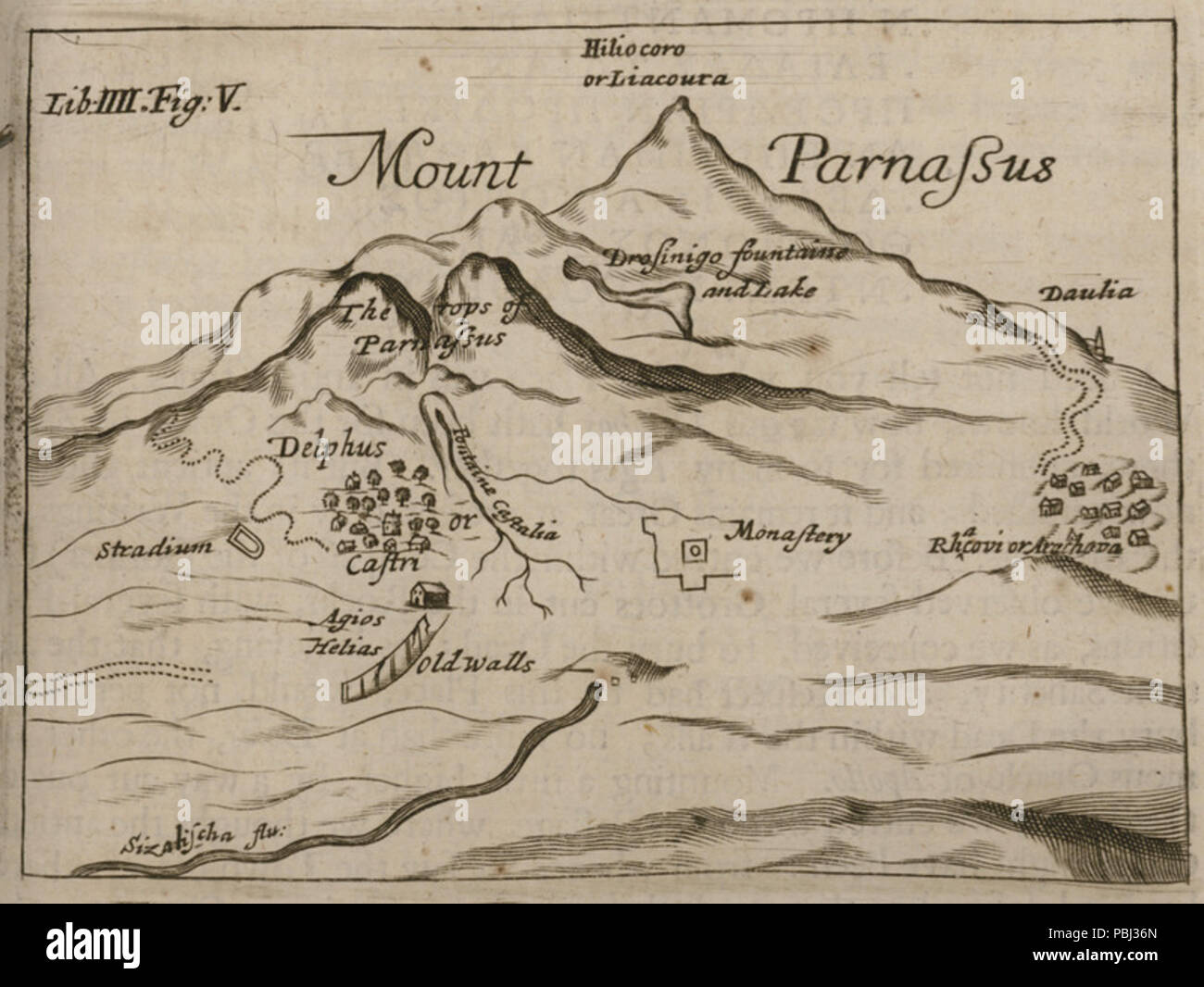 1812 View of Delphi and Mount Parnassus - Wheler George - 1682 Stock ...