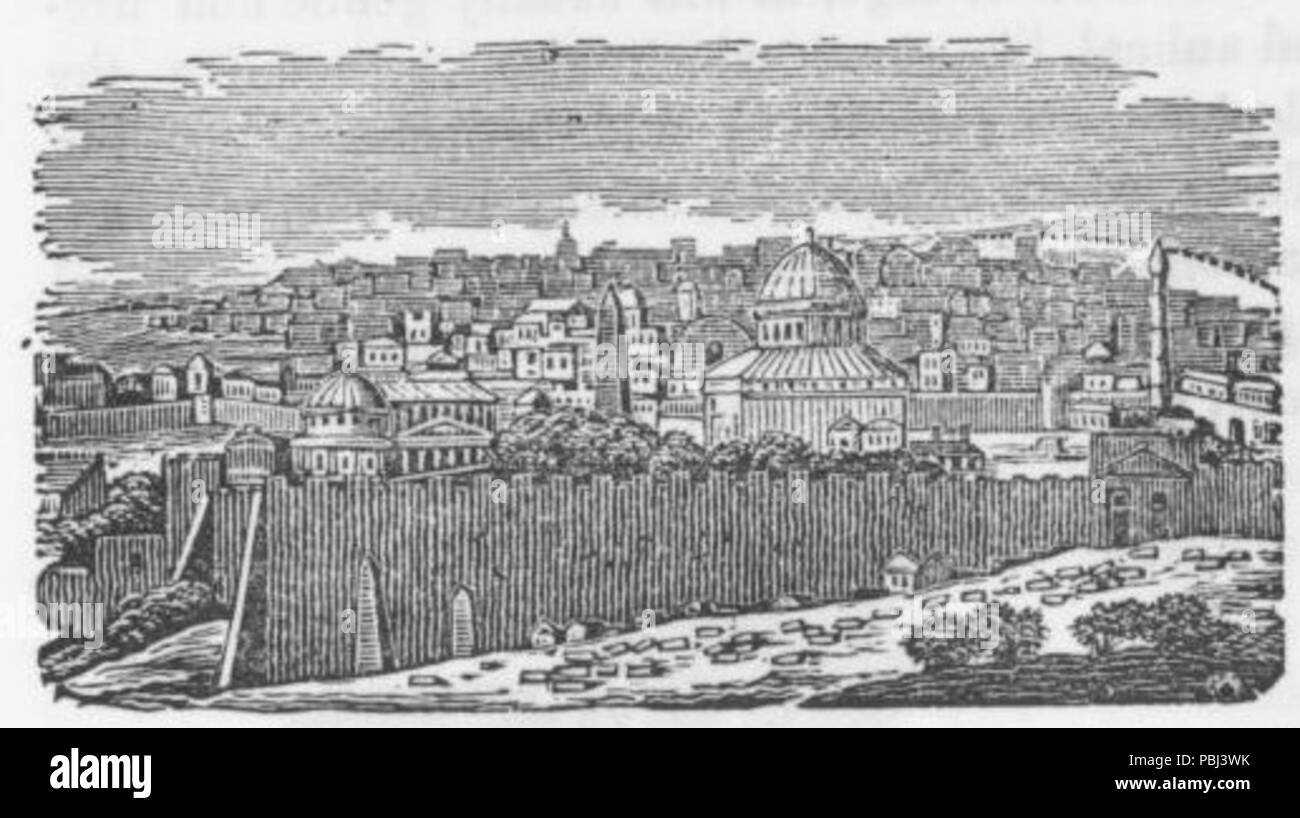 1821 Vintage Drawing of Jerusalem Stock Photo - Alamy