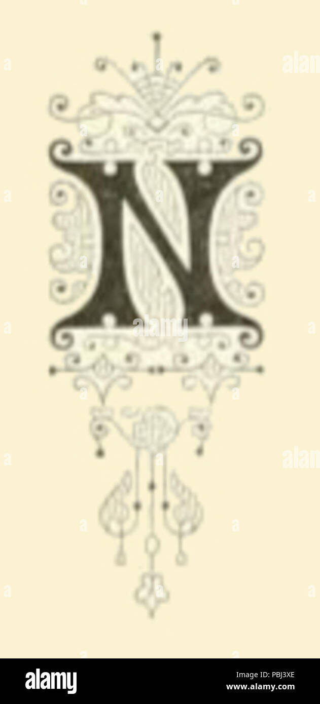 1821 Vintage N Drawing Stock Photo - Alamy