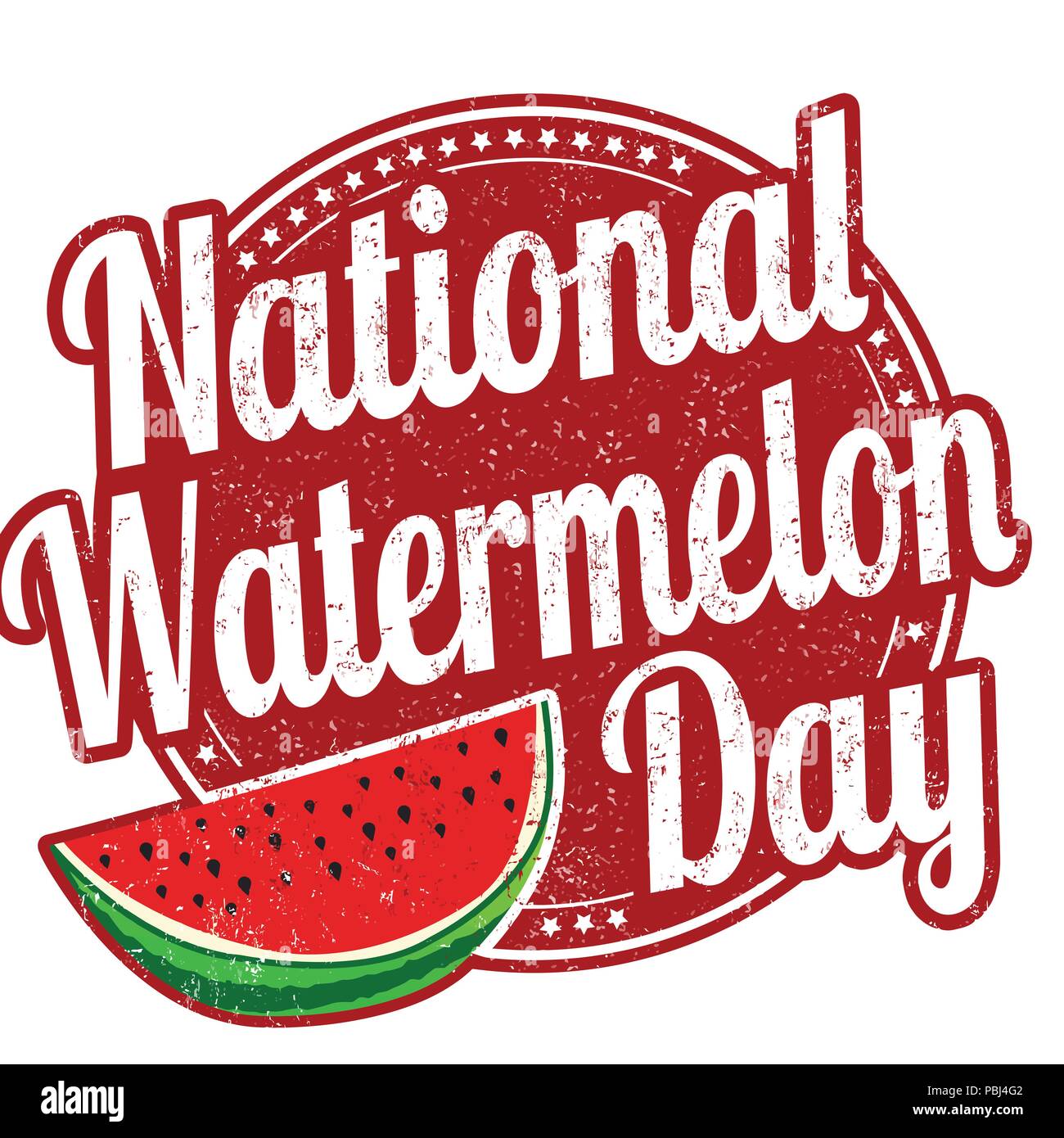 National watermelon day sign or stamp on white background, vector ...
