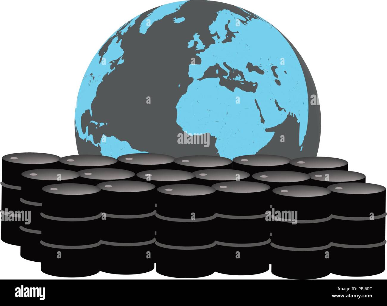 Oil barrel and globe Stock Vector Images - Alamy