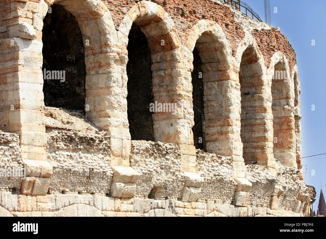 colosseum, details amphitheatre Arena in Verona, Italy Stock Photo - Alamy