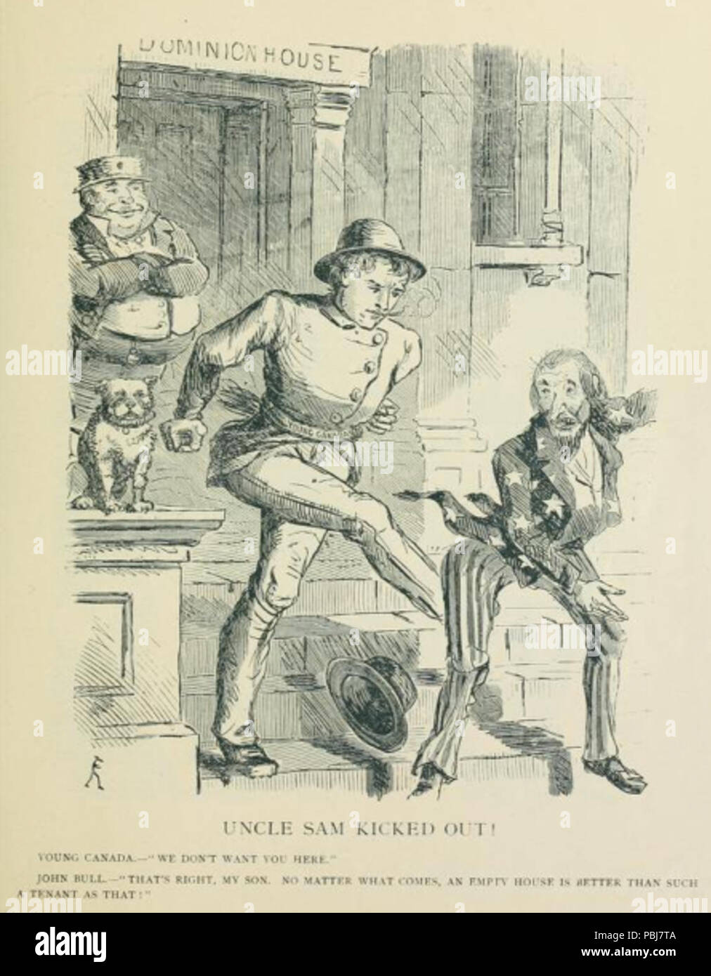 1787 Uncle Sam kicked out Stock Photo - Alamy