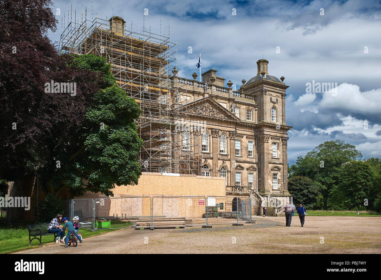 Duff House undergoing major repairs and maintenance. Scaffolding and ...