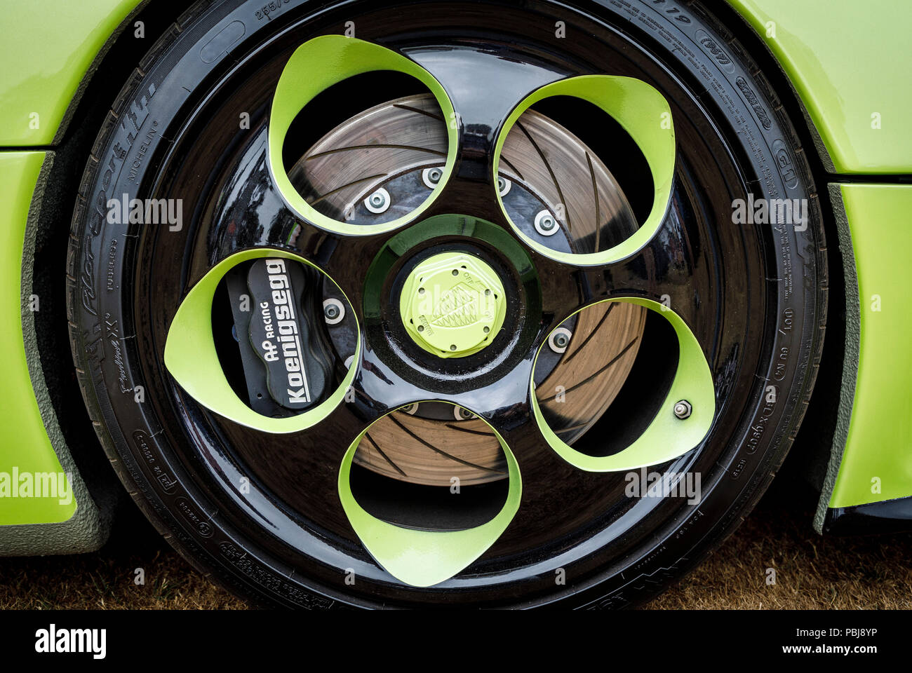 Close-up wheeland brake detail on the Koenigsegg CCR representing the ...