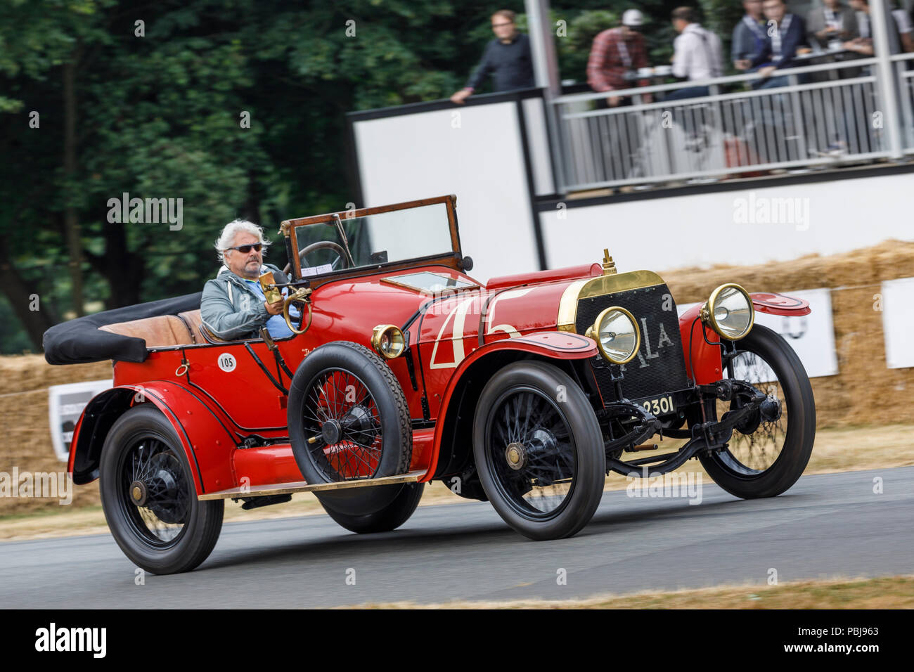 1908 Itala Grand Prix endurance racer with driver Tony Paalman at the ...