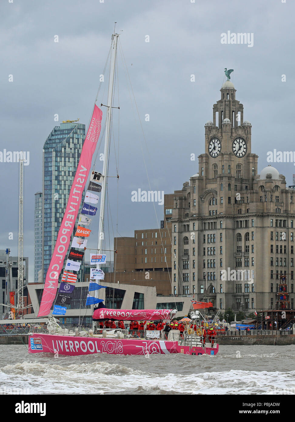 The Liverpool 2018 team arrives at the finish line after a "sprint ...