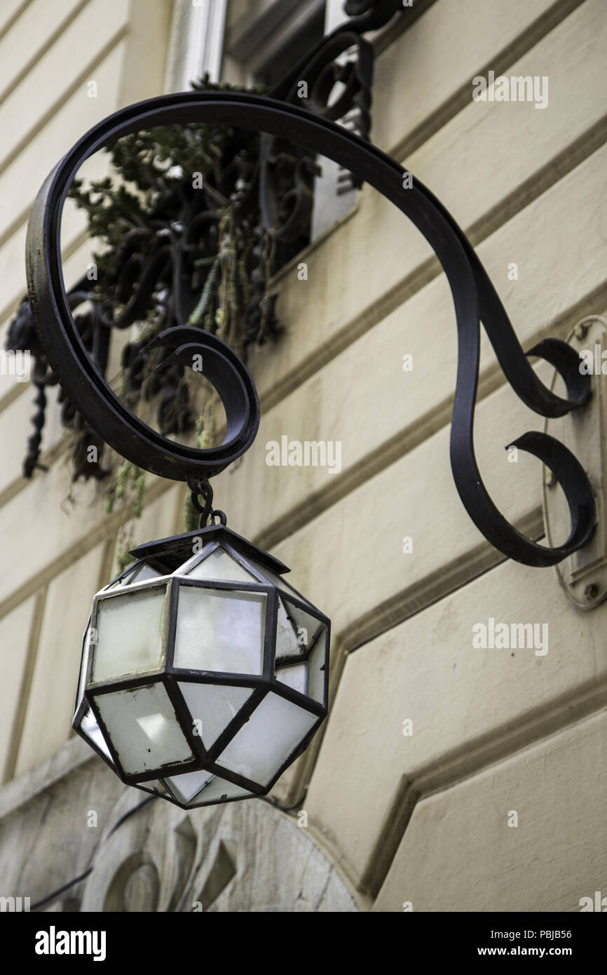 Old glass street lamp, detail of street lighting Stock Photo - Alamy