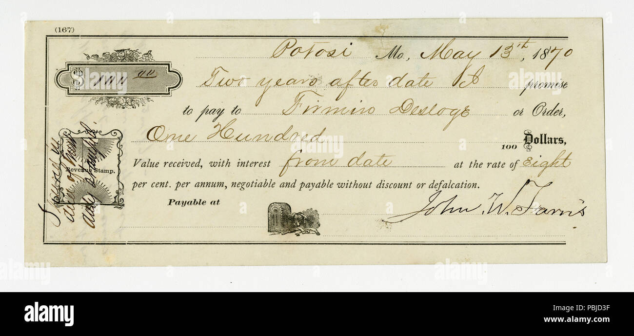 Promissory note history hi-res stock photography and images - Alamy