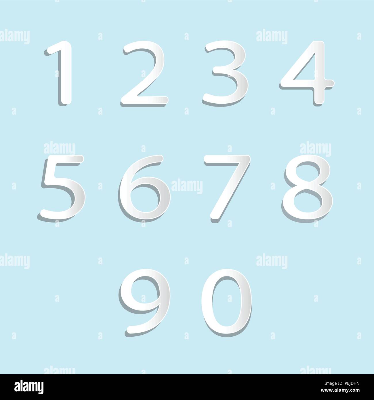Set of ten numbers form zero to nine, Numbers set in illustration Stock ...