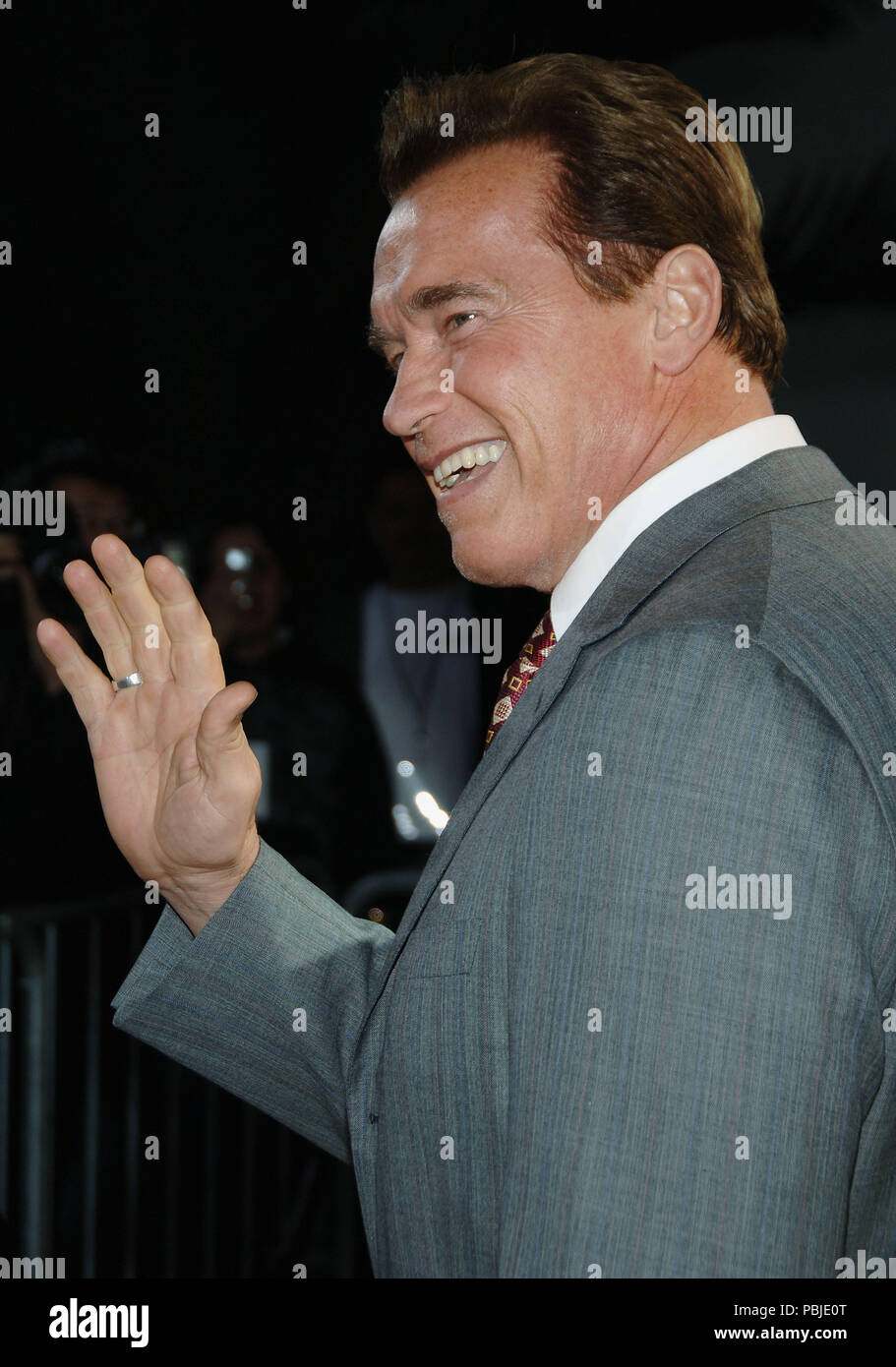 Arnold Schwarzenegger arriving at the ROCKY BALBOA Premiere at the ...