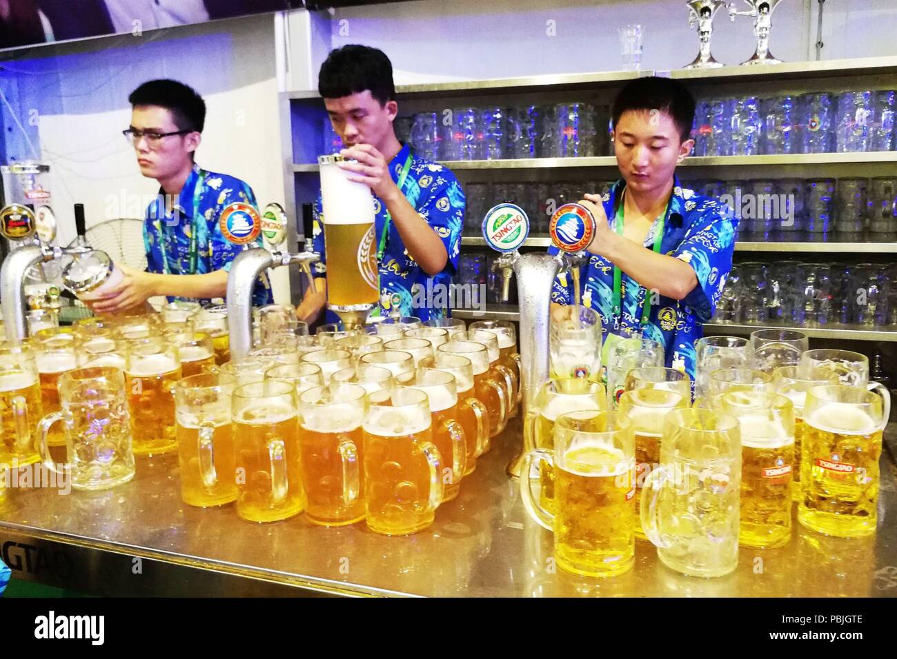 Qingdao, China. 27th July, 2018. More than 200 kinds of beer from ...