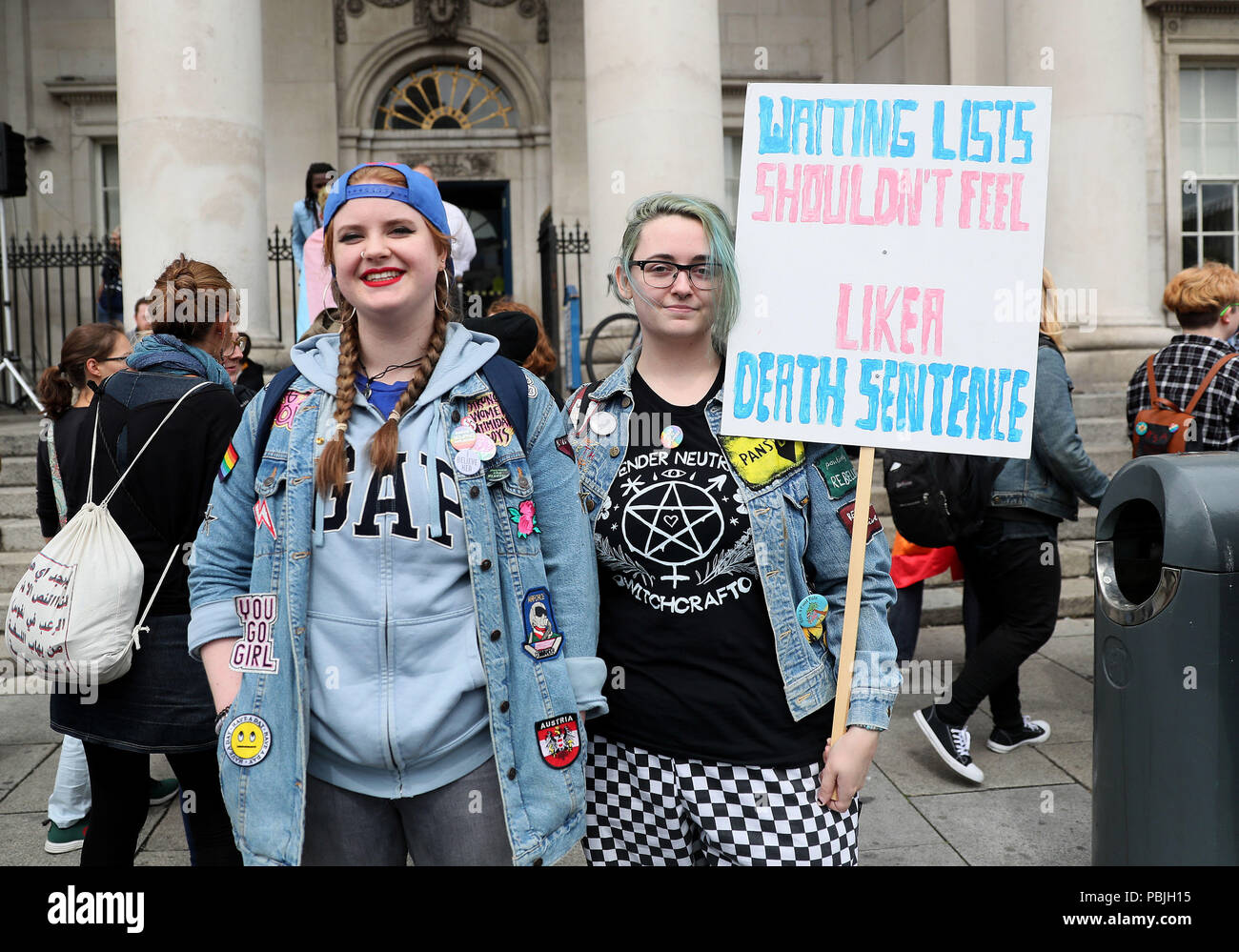 People gather to take part in a Trans Pride March in Dublin's city ...