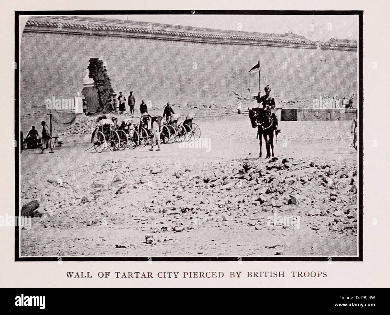 1830 Wall of Tartar City pierced by British troops Stock Photo - Alamy