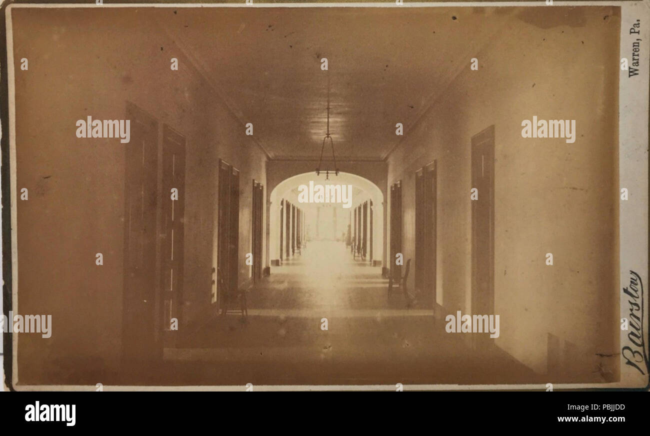 1832 Warren State Hospital corridor Stock Photo - Alamy