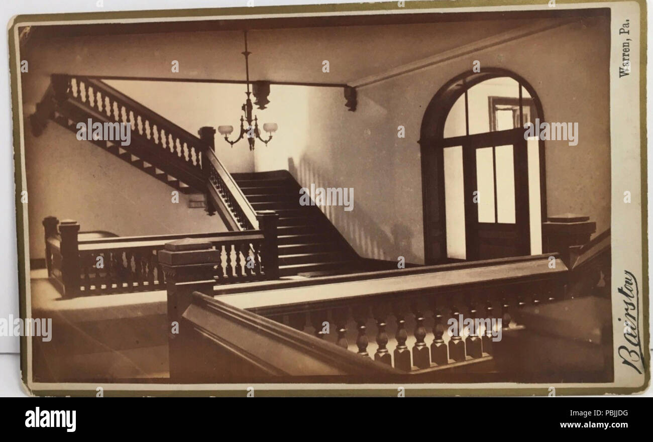 1832 Warren State Hospital staircase landing Stock Photo - Alamy