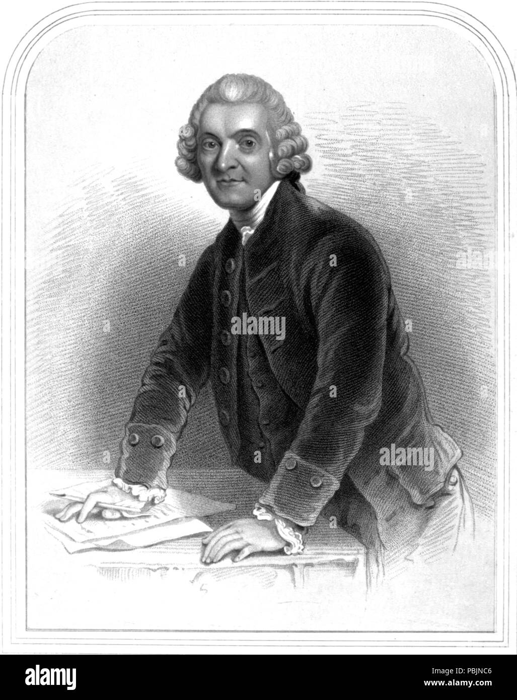 1857 William Hunter M. D. engraving by Freeman Stock Photo - Alamy